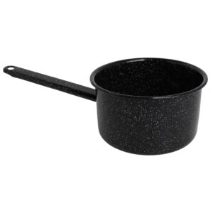 mirro 1.25qt enamel saucepan, black