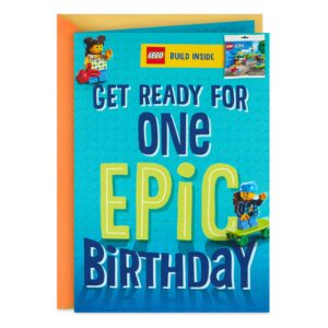 hallmark birthday card for kids with legos (playground building kit, ages 5 and up)