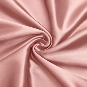 vacvelt satin fabric by the yard, 60 inch wide rose gold satin fabric shiny & soft cloth fabric, silky satin fabric for bridal dress, wedding decorations, crafts, sewing, draping (2 yards)