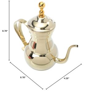 SHOWERORO Arabic Coffee Pot Tea Kettle for Stovetop Whistling Teakettle Coffee Maker Pot Cold Wine Lemonade Decorations Hand Brewing Tea Pot Make Tea Dripping Water Turkey Stainless Steel