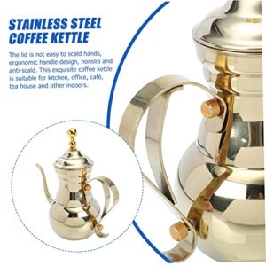 SHOWERORO Arabic Coffee Pot Tea Kettle for Stovetop Whistling Teakettle Coffee Maker Pot Cold Wine Lemonade Decorations Hand Brewing Tea Pot Make Tea Dripping Water Turkey Stainless Steel