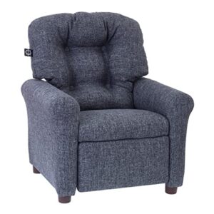 the crew furniture traditional kids recliner, toddler ages 1-5 years, home décor polyester linen, gray