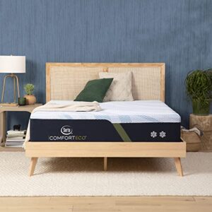 serta - icomforteco f15gl firm 12.5" full smooth top memory foam mattress, cooling, pressure relief, utilizing recycled and plant-based material, 100 night trial, certipur-us certified