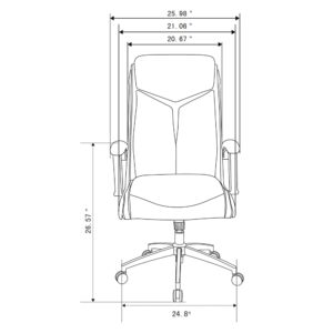 Realspace® Modern Comfort Verismo Bonded Leather High-Back Executive Office Chair, Black/Chrome, BIFMA Compliant