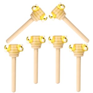 6 pcs bee tiered tray decor, faux honey mini bee wood dippers, honeycomb stick with fake bumblebee decors,spring summer farmhouse tabletop display centerpieces, housewarming wedding party gift