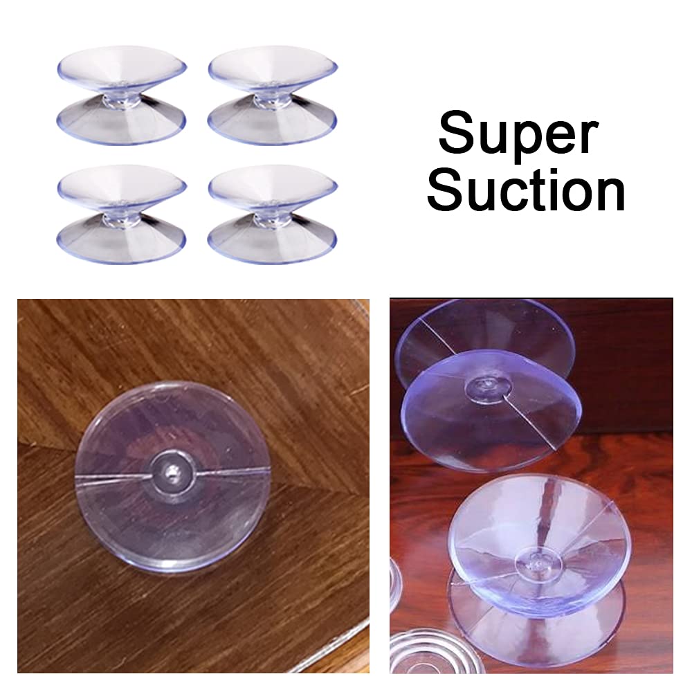 YUANHONGJIAN Suction Cup Plastic Sucker Pads Without Hooks, Clear, 50 Pack Double Sided Suction Cups Sucker Pads Glass Table Top Spacers for Glass Plastic Table Mirror Ceramic