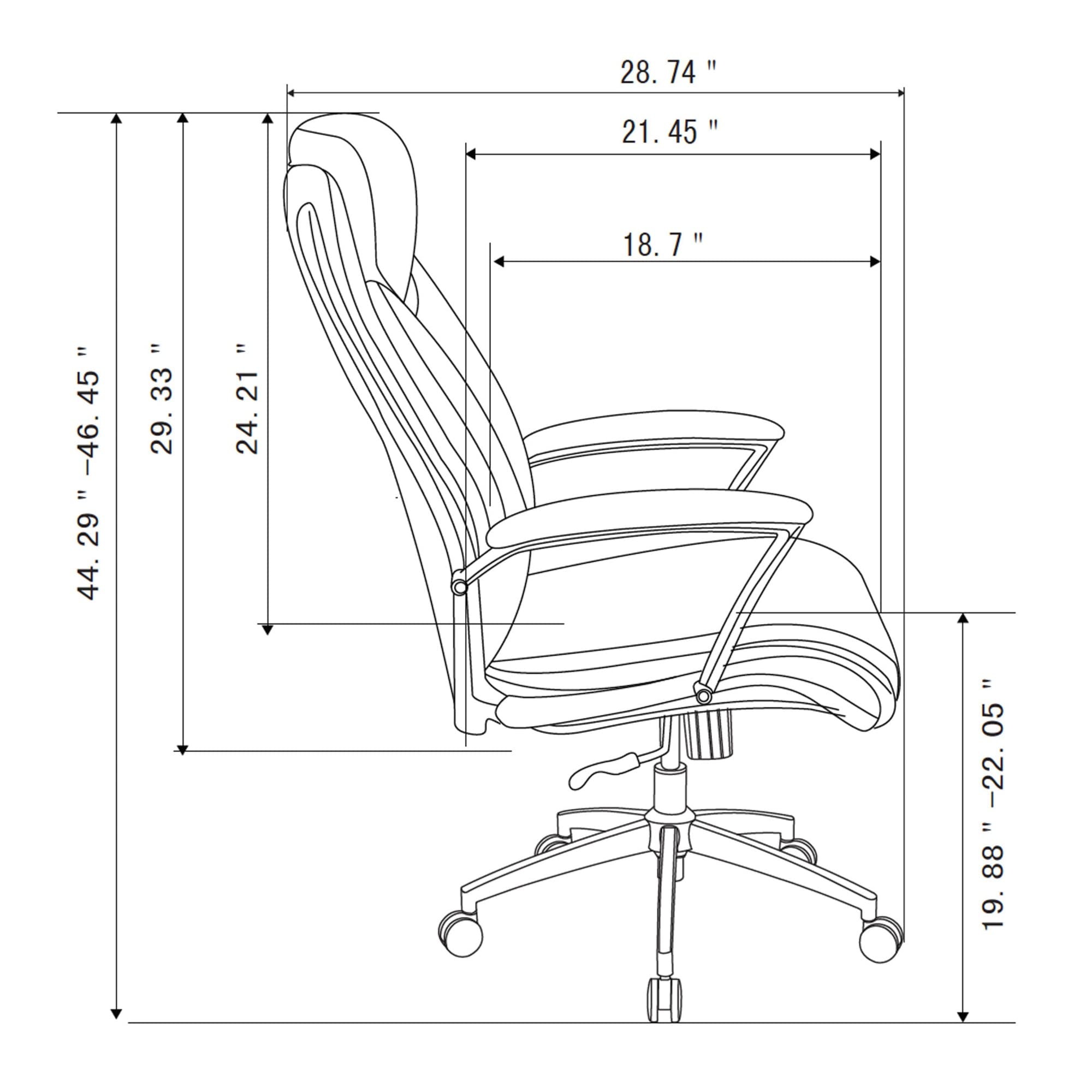 Realspace® Modern Comfort Verismo Bonded Leather High-Back Executive Office Chair, Black/Chrome, BIFMA Compliant