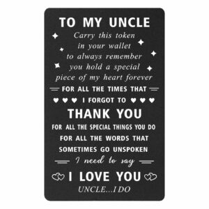 engzhi uncle metal wallet card - i love you uncle...i do - uncle birthday gifts from niece nephew, christmas