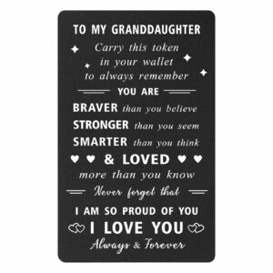 engzhi granddaughter wallet card - i am so proud of you, i love you granddaughter gifts from grandma - granddaughter birthday card, my favorite granddaughter gifts, christmas