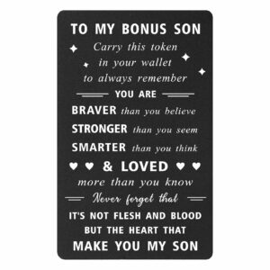 engzhi stepson gifts bonus son birthday card - you are love more than you know - adopted step son gifts, like a son wallet card