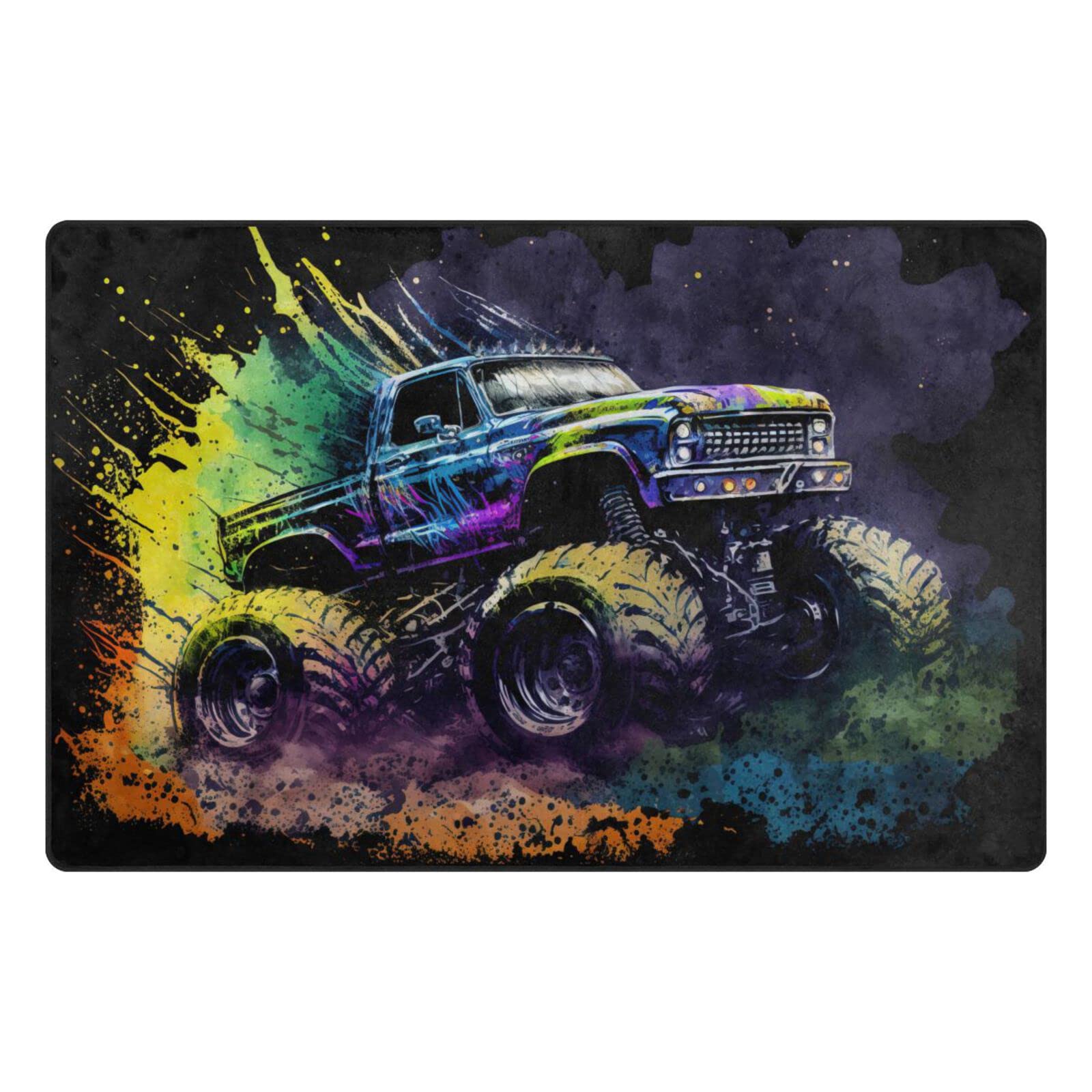 Vnurnrn Area Rug Cool Monster Truck Pattern, Anti Slip Rectangular Soft Indoor/Outdoor Floor Carpet Rugs Home Decor for Living Dinning Room Bedroom Kitchen 60x39 inch