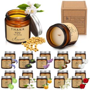 norme 20 pcs jars scented soy candles, thank you gifts for employee, 3.5 oz thank you candles, scented inspirational candle gift, employees presents candle scented candles for secretaries women men