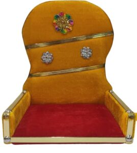 kanha ladoo gopal wooden chowki cum sofa cum aasan cum singhasan cum bed kanha wooden pooja chowki (multicolor, extra large)