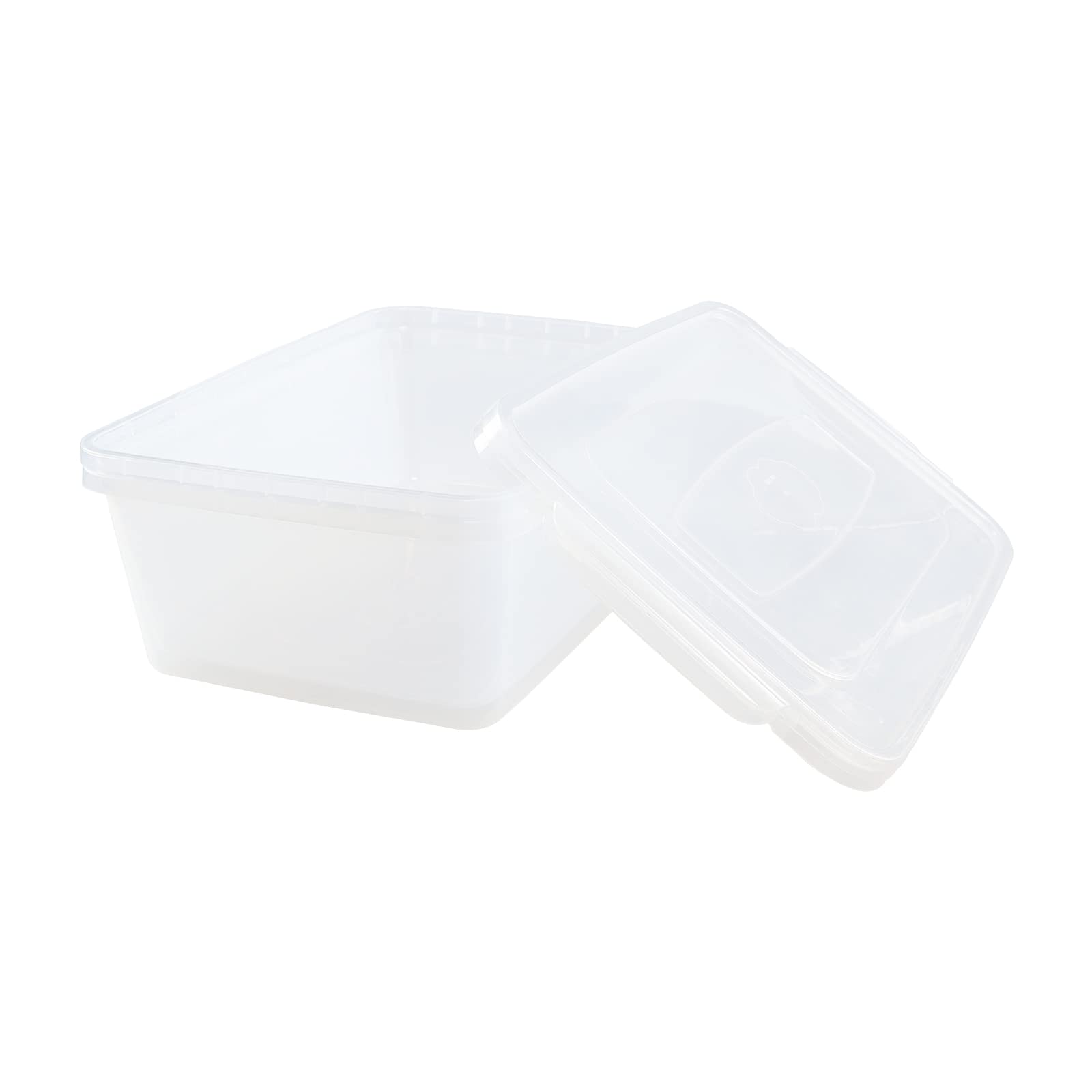 Zopnny 2-Pack Plastic Containers Box with Latching Lid, Stackable Nestable Storage Bins, Clear Pizza Dough Proofing Box, 16 Quart