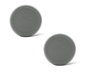 jartastix 100mm silicone lids for weck jars - set of 2 - weck jar silicone lids for storage - fits weck 738, 739, 740, 741, 742, 743, 744, 745, 776, 748, 974 (grey, 100mm)