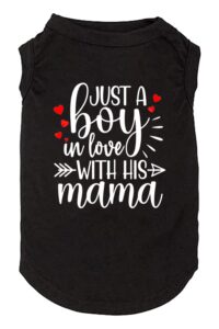 weokwock dog clothes just a boy in love with mama shirts pet supplies vest small medium large dog apparel parent-child suit (small, boy-black)