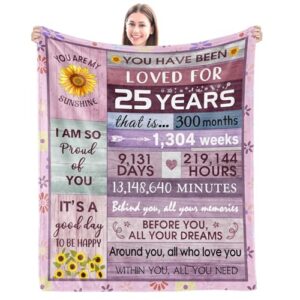 brithborth 25th birthday gifts for women blanket, 25th birthday decorations for men women, 25th birthday, best 25th gift ideas for daughter niece bestie sister friends blanket 60"x50"