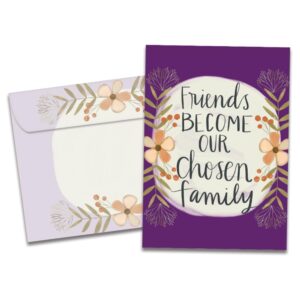 tree-free greetings - birthday cards - artful designs - 1 card + matching envelopes - made in usa - 100% recycled paper - 5"x7" - chosen family (go65247)