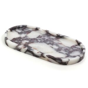 futurestone 100% natural luxury calaccata viola marble small hand towel tray holder organizer, makeup bathroom holder