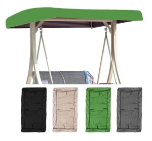 xhhbs porch swing canopy swing canopy, replacement waterproof swing top cover, sun shade awning cover, for outdoor garden patio porch yard (top cover only) (color : green, size : 84x48x9inch)