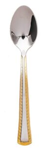 royal flatware silver stainless steel tea spoon, gold-plated teaspoons hostess serving set, elegant flatware set of 12