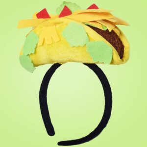 Uderwarb Taco Headband Food Hat for Cinco De Mayo Fiesta Halloween Party Costume