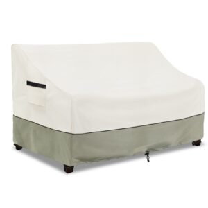 lsongsky patio 3-seater sofa cover,outdoor couch cover fits up to 76w x 32.5d x 33h inches,100% waterproof heavy duty patio furniture covers,beige & gray-green