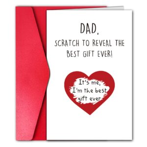 gyysweetus card for father, birthday card for dad, fathers day card from son daughter, funny scratch father’s day card, gift for father