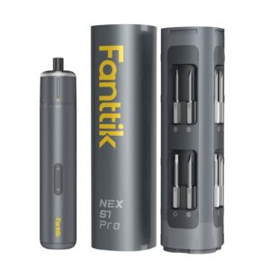 fanttik s1 pro 3.7v electric screwdriver, power screwdriver, 14 s2 steel bits, 3 torque settings, max 6 n.m, 2000mah battery, led light, 1/4''hex, cordless screwdriver for furniture/desktop computer