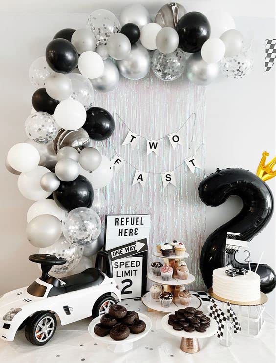 Black 5 Balloon, 40 Inch Number Balloon, Black and Gold Party Supplies, 5th Birthday Balloon Decorations, 5 15 25 35 50 Number Balloons, Number 5 Balloon