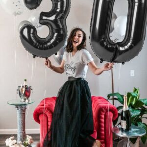 Black 5 Balloon, 40 Inch Number Balloon, Black and Gold Party Supplies, 5th Birthday Balloon Decorations, 5 15 25 35 50 Number Balloons, Number 5 Balloon