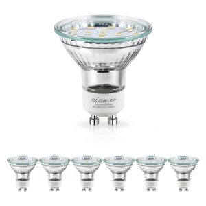 comzler gu10 led bulb dimmable, 50w halogen equivalent gu10, 4000k natural daylight, gu10 bulb replacement for track lighting, mr16 gu10 light bulb led 4w，120°beam angle 400lm 120v etl listed 6 pack