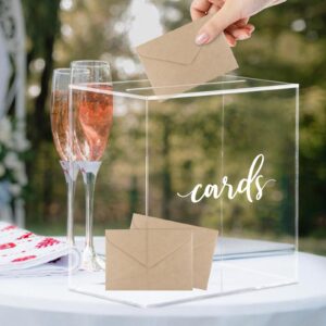 hooqict clear acrylic wedding card box with slot large blank gift card boxes for reception, party, wishing well, money box holder, graduation decorations, baby shower