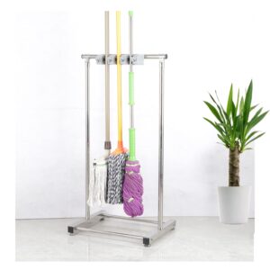 movable broom mop holder,floor standing cleaning tool cart storage,cleaning supplies organizer, mop drain rack,umbrella stand,for garden garage schools, hospitals, factories, hotels ( size : 5 slots )