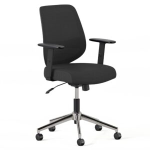 branch daily chair - computer office chair with swivel, lumbar rest, and adjustable armrests - sustainable, stylish mesh, & adjustable armrests - comfortable seating for improved posture - black