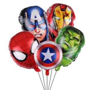 5pcs aluminium film balloons for superhero avengers party,for superhero birthday party supplies