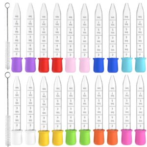 20 pcs 5ml pipettes dropper,pipette,medicine eye dropper eye dropper with bulb tip for candy mold pipettes for feeding, baking, crafts making - 10 bright color