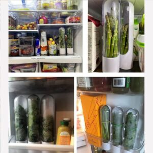 Herb Saver for Refrigerator, Fresh Herb Keeper, Herb Saver Pod Containers, Herb Fresh Keeper for Refrigerator,Herb Storage for Cilantro,Parsley, Asparagus,Keeps Vegetables Fresh for 2-3 Week (1PCS)