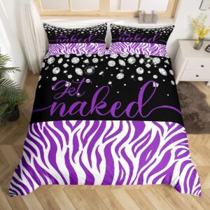 feelyou glitter print (no glitter) diamond bedding set for girls pastel zebra comforter cover set queen size get naked duvet cover bedpurple black white bedspread cover bedding collection 3pcs