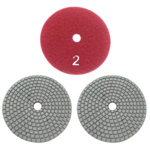 comefloor 4 inch wet/dry 3 step diamond polishing pads for granite marble concrete hook and loop stone polishing pads step-2 bundle（3 pcs）