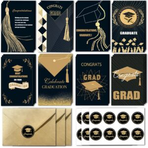 amzai graduation cards, graduation cards 2024 with envelopes and gold foil, 24 pack bulk graduation greeting cards, grad gift card for college & high school graduation party decoration