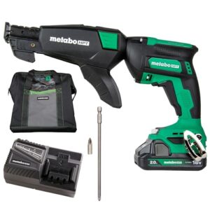 metabo hpt cordless 18v multivolt™ drywall screw gun kit | includes collated screw magazine attachment | includes 1-18v 2.0 ah battery | lifetime tool warranty | w18daqb