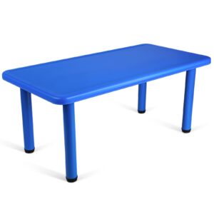 wesiti kids activity table rectangular 47.24 x 23.62 inch children school classroom table portable plastic daycare preschool table kids play table furniture for boy girl reading drawing (blue,1 pcs)