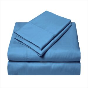 1000 tc rv sheet sets 38x72 cot bed size mediterranean blue solid, bed sheets for campers, egyptian long-staple cotton rv bunk and truck sleeper easy fit mattress up to 6 inch deep pockets