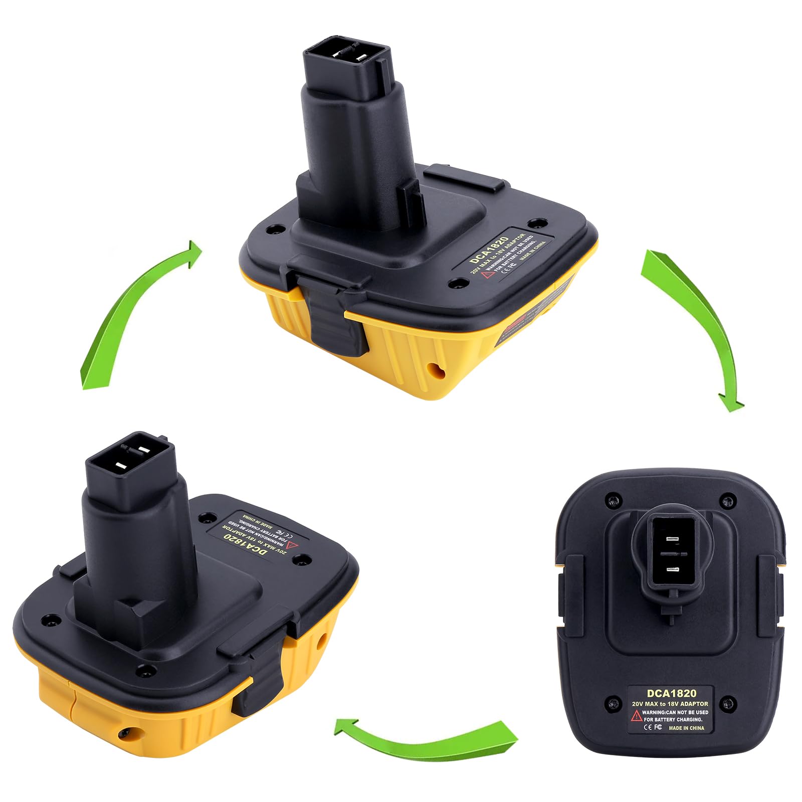 DCA1820 Adapter Compatible with Dewalt 18V Tools, 18V to 20V Battery Adapter Compatible with Dewalt 20V MAX Battery DCB203 DCB206 DCB201 DCB200 DCB204 to 18V XRP Battery DC9096