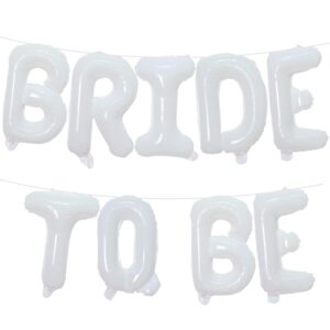 tellpet bride to be balloons banner for bridal shower, bride balloons bachelorette party decorations, white