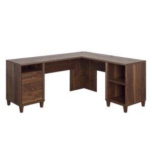 Sauder Willow Place L-Shaped Home Office Desk, Grand Walnut Finish