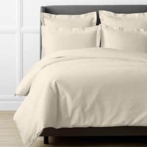 kotton culture 1000 thread count duvet cover 3 piece duvet set 100% egyptian cotton breathable all season with zipper & corner ties soft comforter cover (ivory, queen)