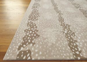 handmade area rug antelope cheetah hand tufted wool animal design beige 3x5 5x8 8x10 9x12 2.5x8 (5 feet x 8 feet)