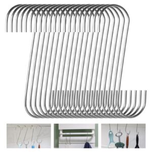 htbmall 20-pack s hooks - stainless steel heavy duty s hooks for hanging pots, pans, plants, coffee mugs, towels in kitchen and bathroom, coat, bag, work shop, perfect rack hooks